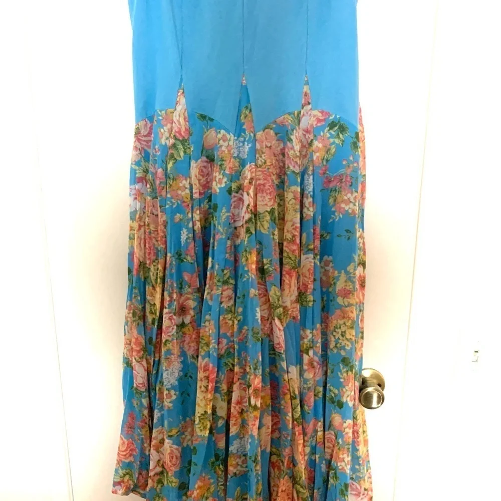 Vasana | Dresses | Vasna Boho Floral Maxi Dress Sleeveless Blue Orange ...